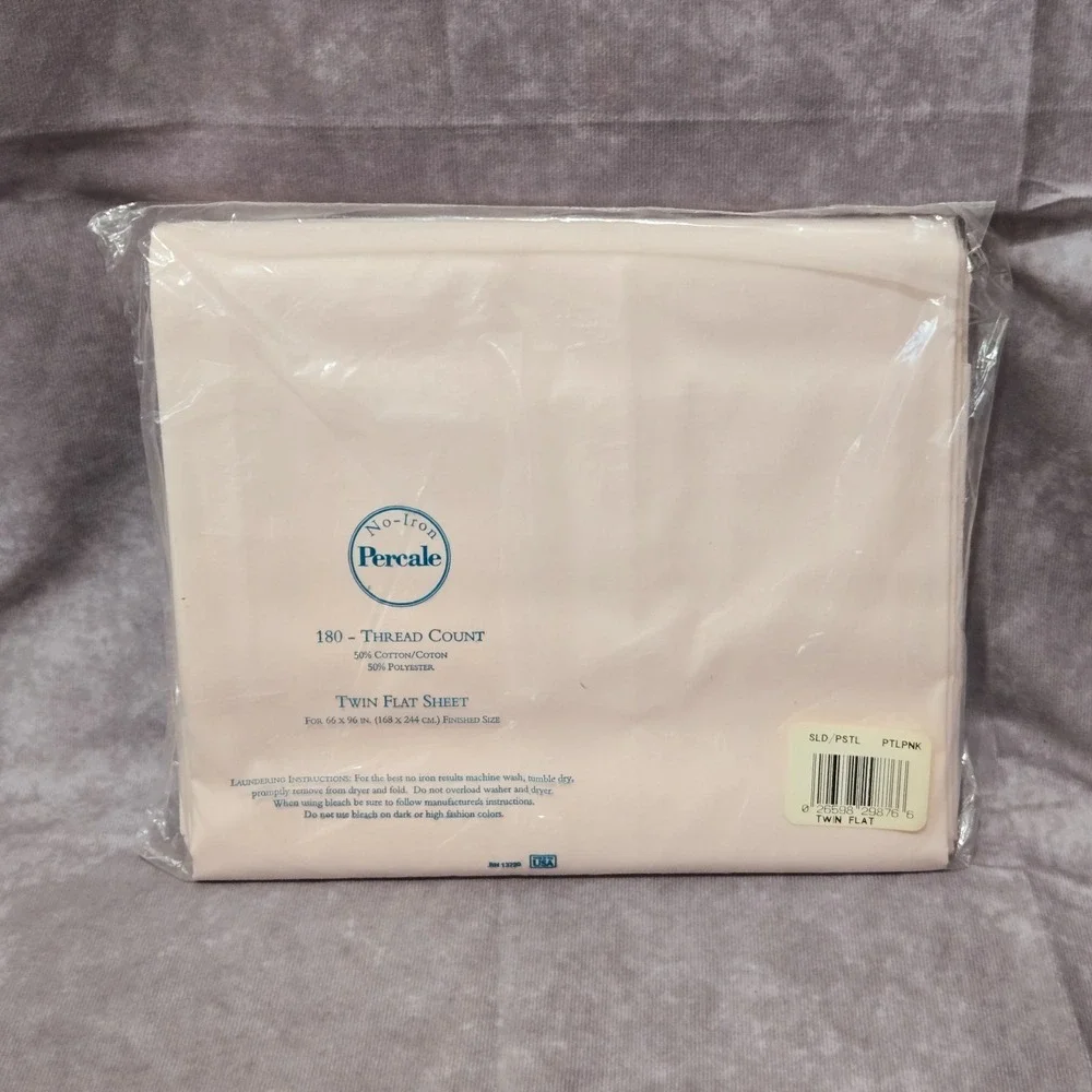 Bedding | Vtg No Iron Percale Twin Flat Sheet Petal Pink 18 Thread Count Cottonpoly Nip | Poshmark